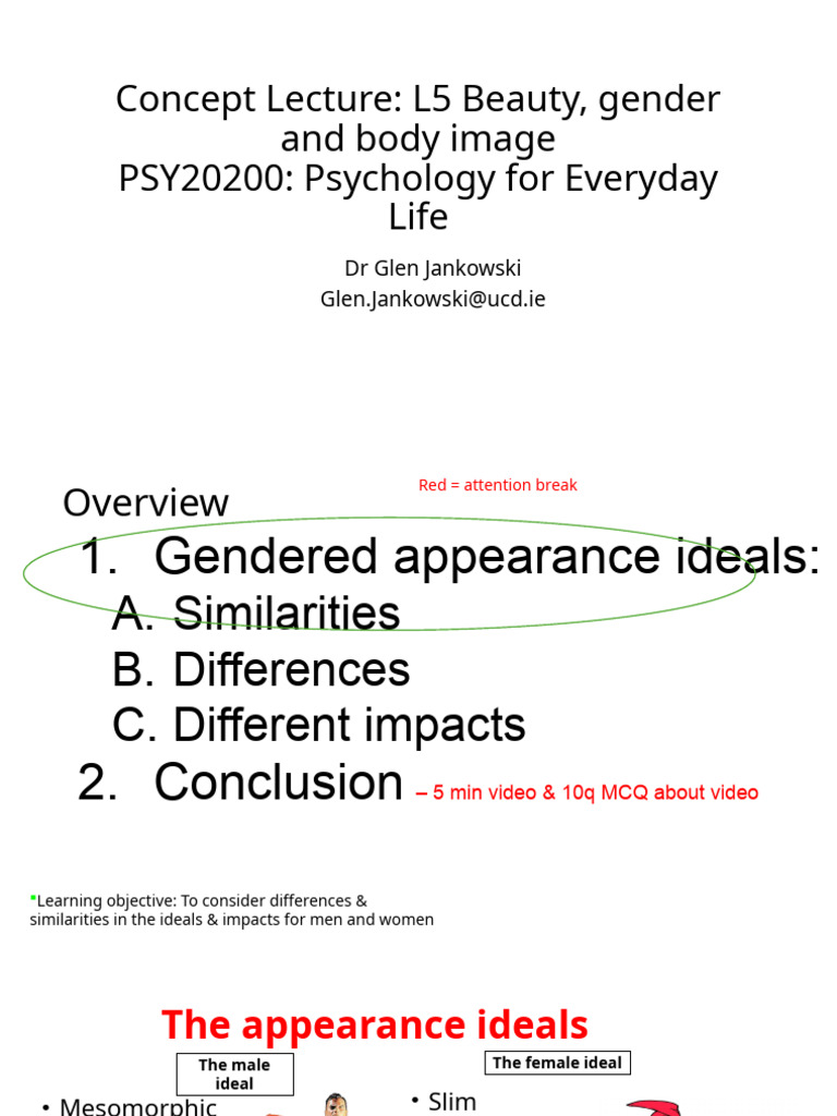 EP L5 Beauty Gender & Body Image - Tagged | PDF | Body Image | Gender