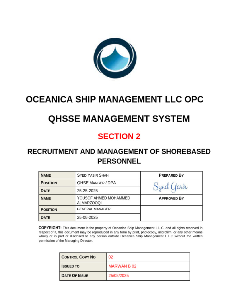 Recruitment and Management of Shore-Based Personnel | PDF | Recruitment ...