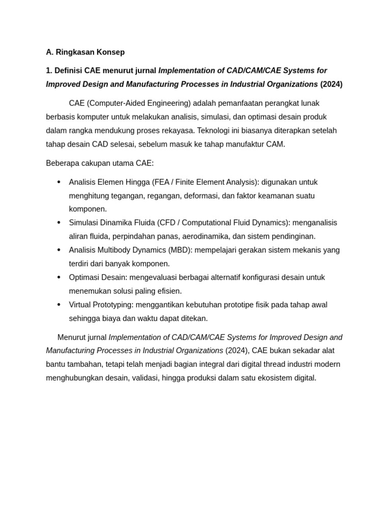 Manfaat CAE dalam Desain dan Manufaktur | PDF