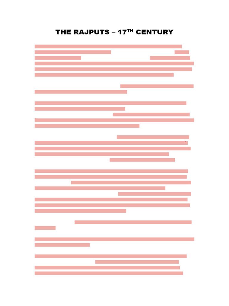 The Rajputs 17th Century | PDF | Mughal Empire