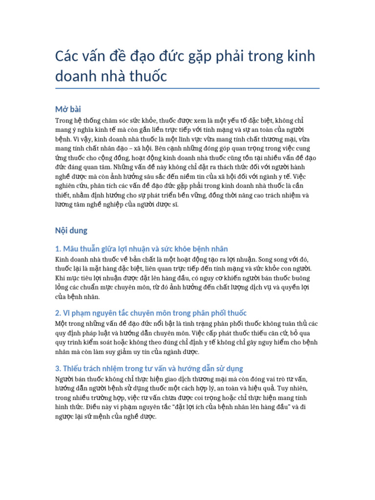 Bản Sao So 5 Van de Dao Duc Nha Thuoc | PDF