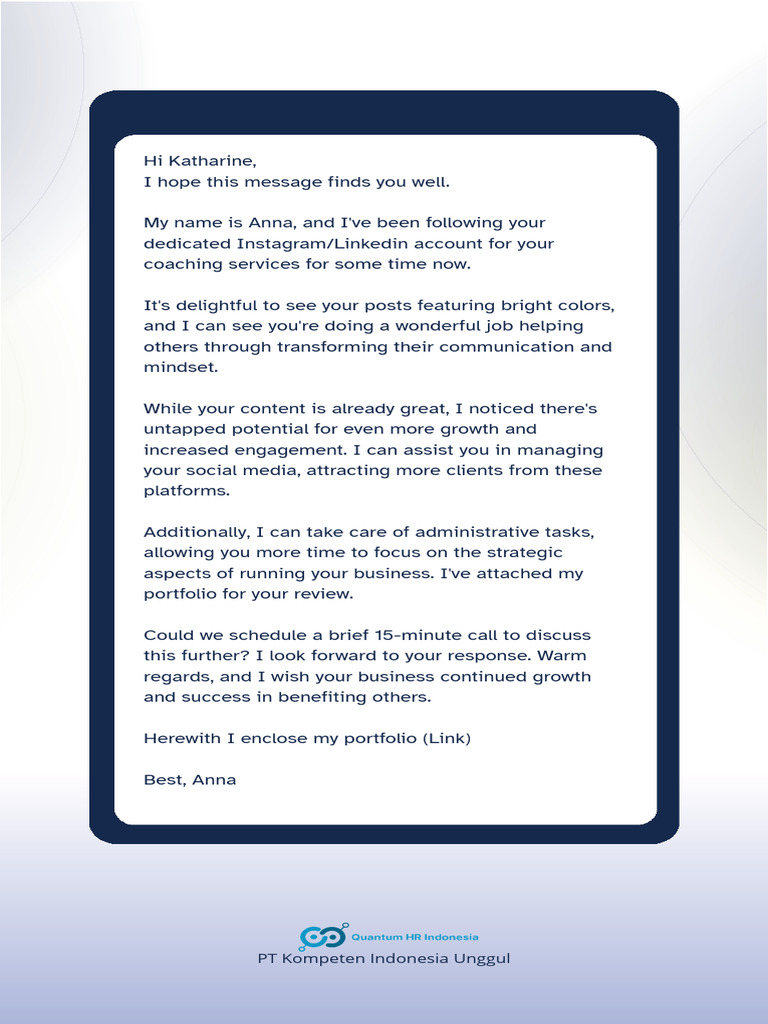 Template Pesan Untuk Out Reach Client | PDF | Communication