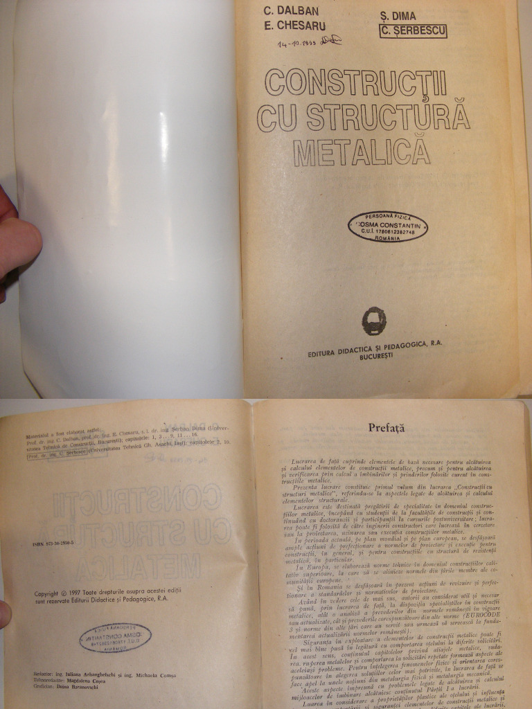 Constructii Cu Structura Metalica - Dalban, Dima, Cheasaru | PDF