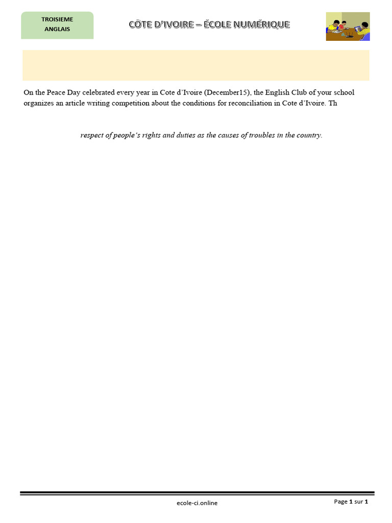 612bbd64e310blesson 3 Communication Task Anglais 3eme | PDF