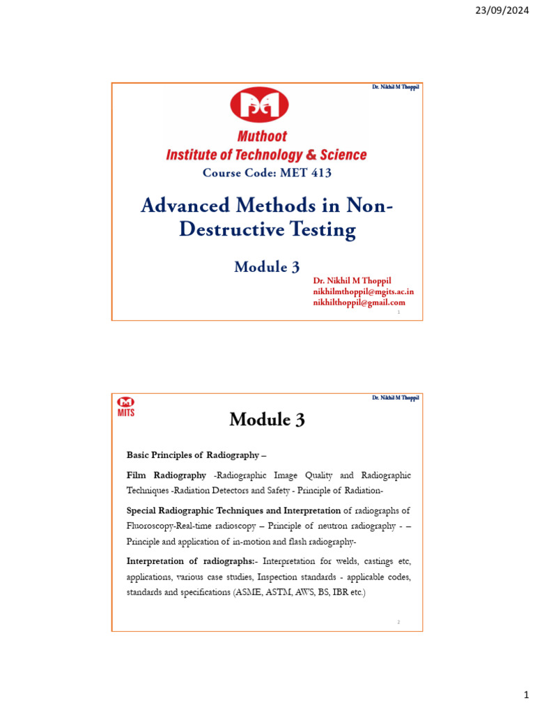 MET413AMNDT_DrNMT_Module3 | PDF | Radioactive Decay | Gamma Ray
