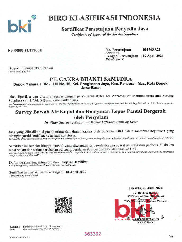 BKI Certificate 1 | PDF