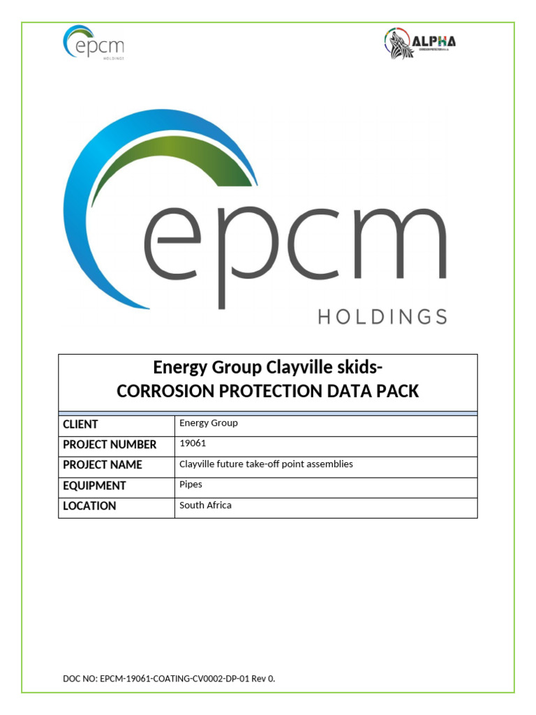 Clayville Corrosion Protection Data Pack | PDF | Specification ...