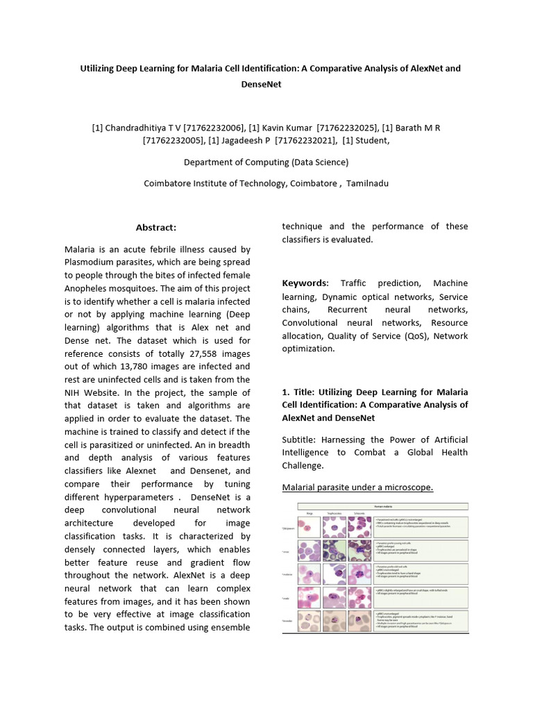 Utilizing Deep Learning For Malaria Cell Identification A Comparative ...