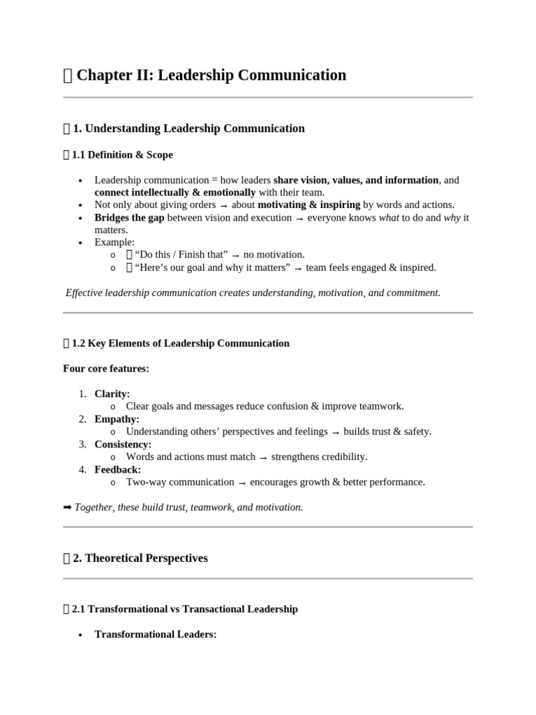 II Leadership Communication | PDF | Leadership | Communication