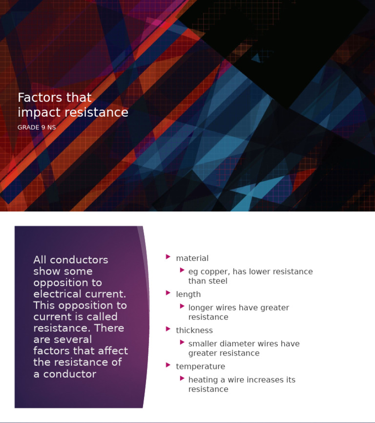 Factors that influence resistance | PDF