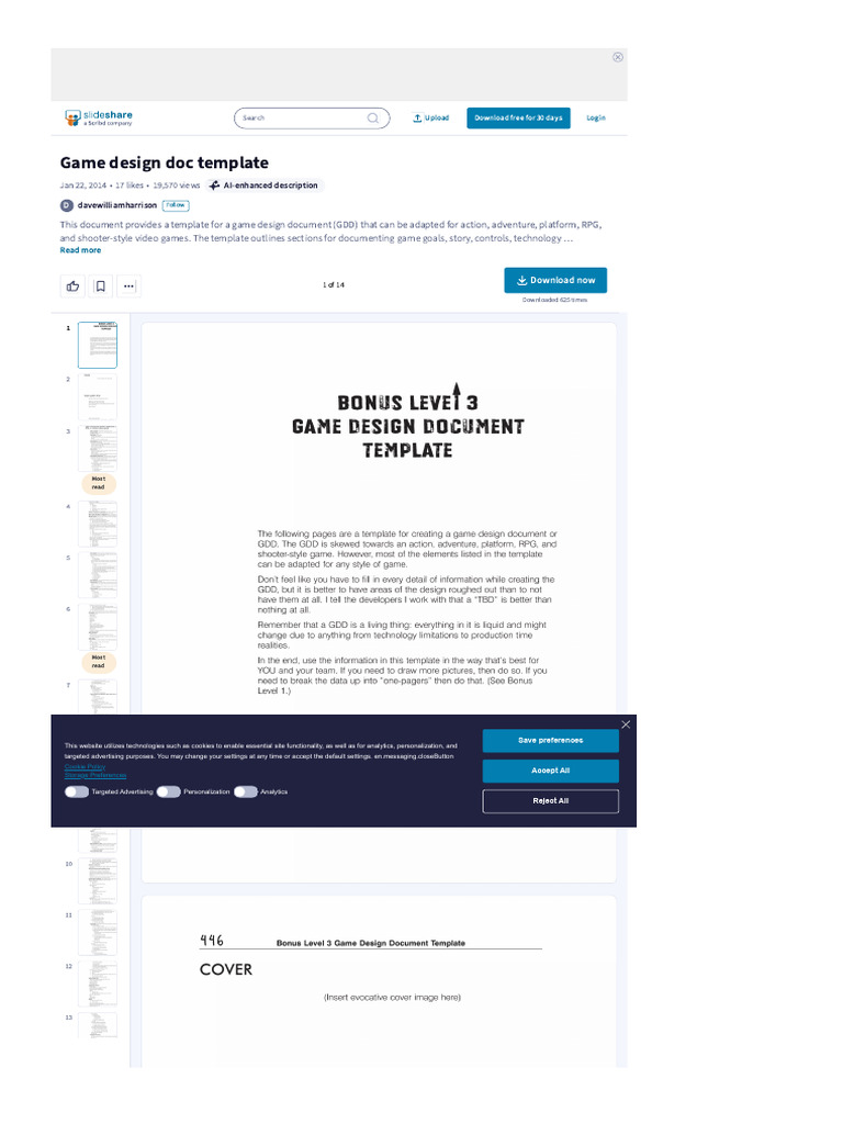 Game Design Document Template | PDF | Video Games | Gaming