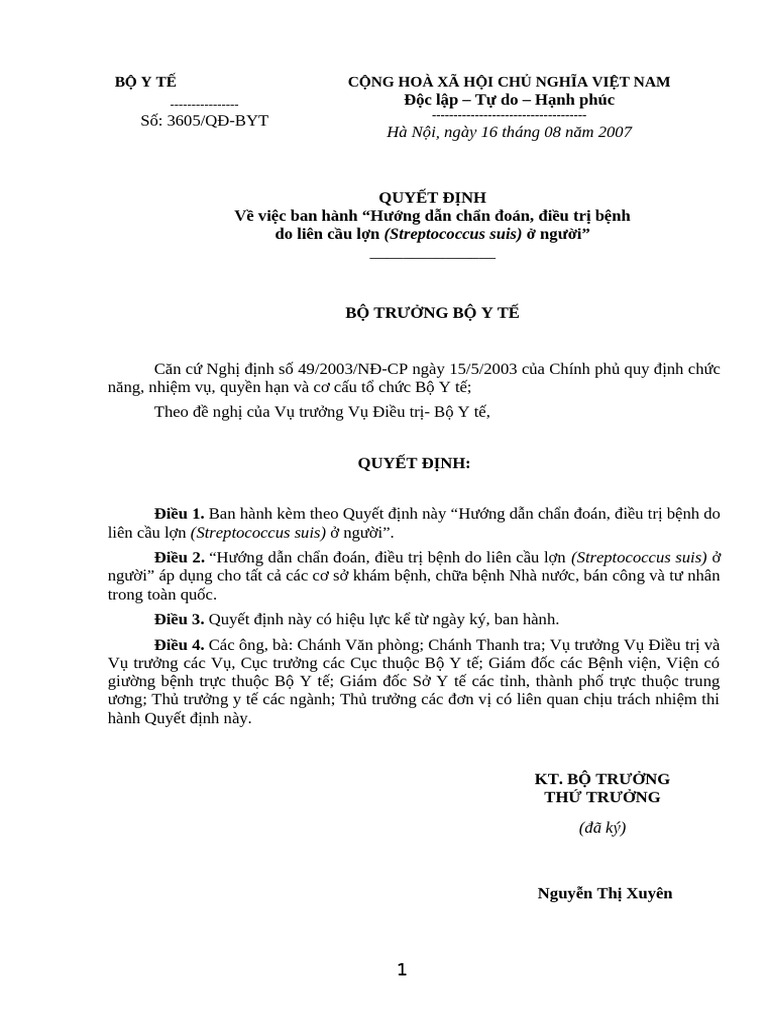 QD.3605.BYT.16.08.2007 Huong Dan Chan Doan, Dieu Tri Benh Lien Cau Lon ...