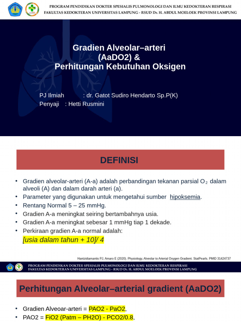 Alveolar-Arterial Gradient | PDF