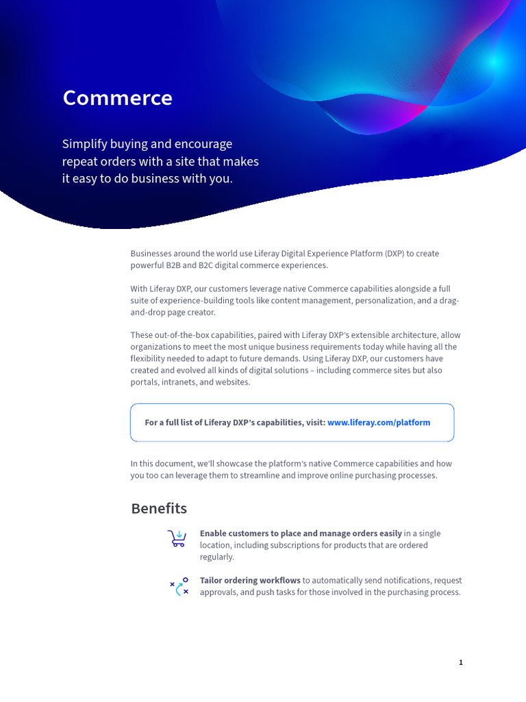 Liferay DXP Commerce Capabilities Fact Sheet | PDF | Subscription ...