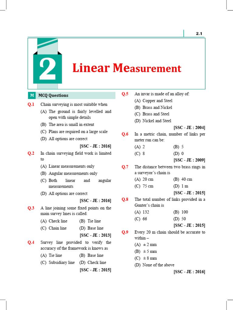 Chapter 2 Linear Measurement | PDF | Surveying