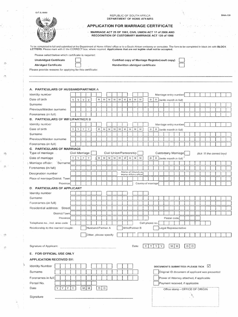 Application Form Marriage | PDF