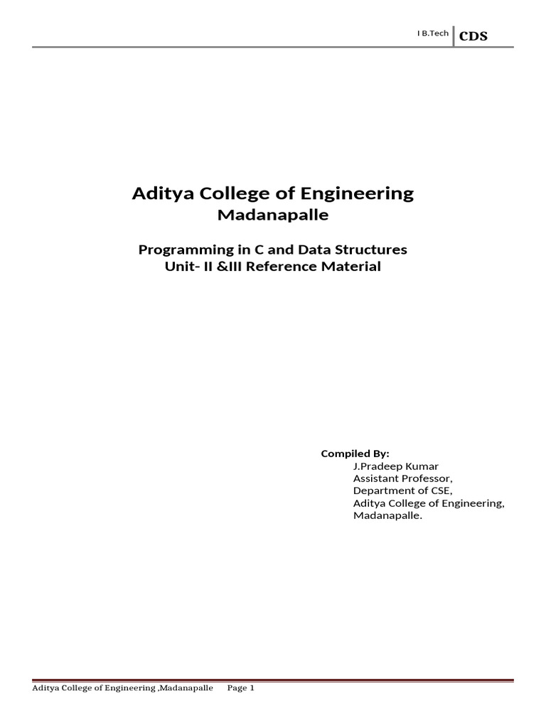 r13 Ece Cds II&III Unit | PDF | Control Flow | Parameter (Computer ...