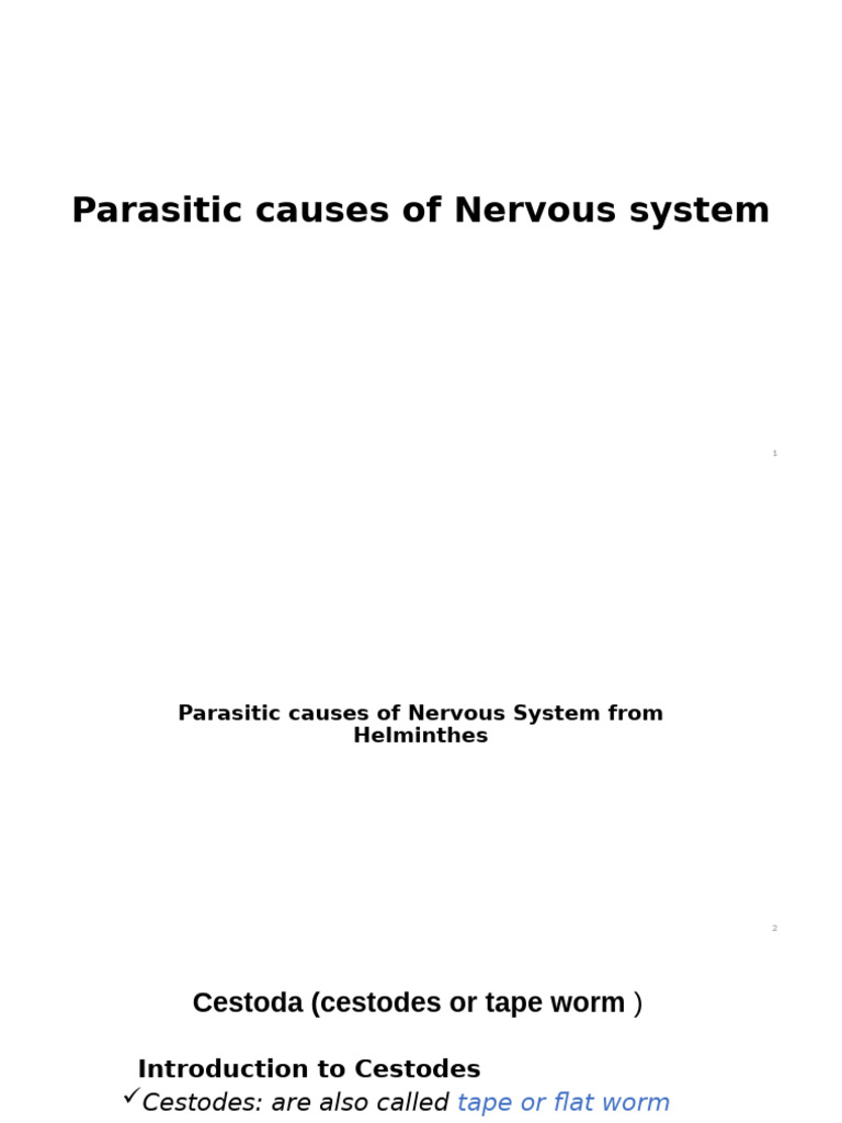 Parasitic Nervous System Disorders | PDF | Human Diseases And Disorders ...