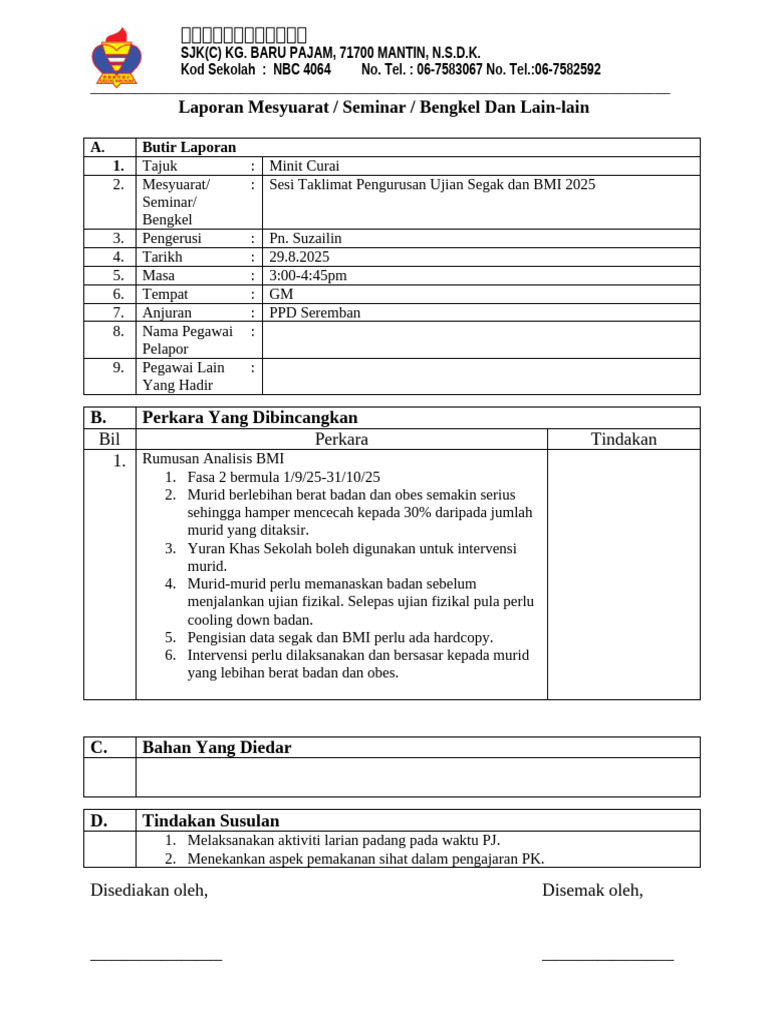 Pengurusan Segak Dan BMI | PDF