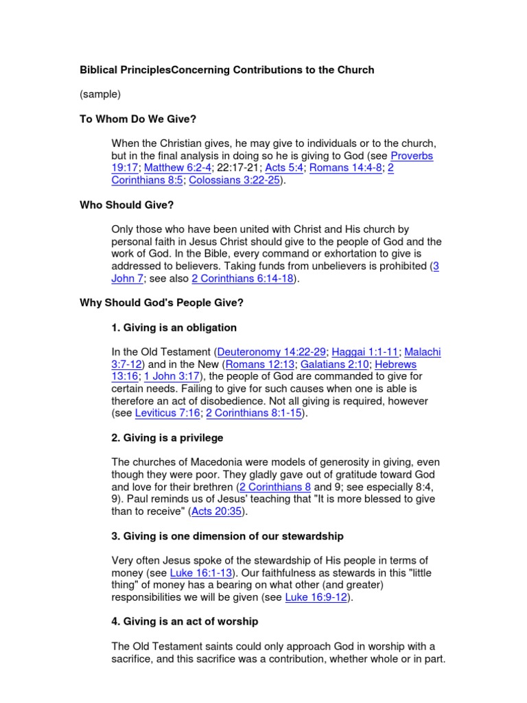 Biblical Principles Finacial Giving | PDF | Fundraising | Gospel Of Luke