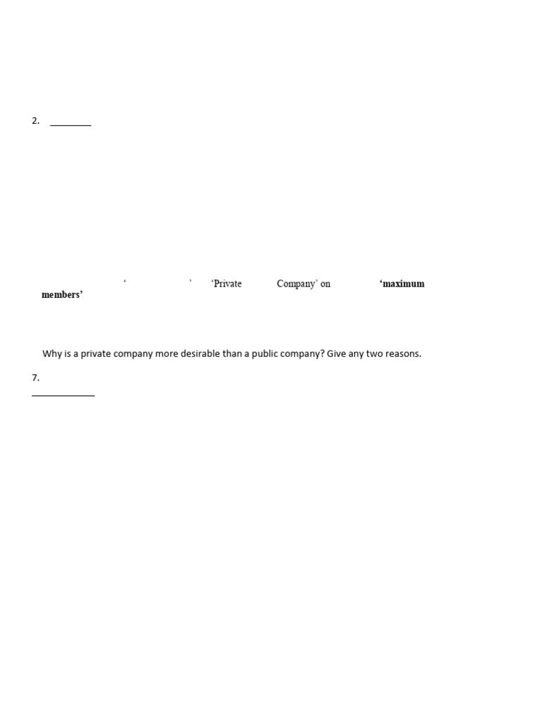 CBQ Forms of Business Organisation Xii Unit 2 | PDF | Sole ...