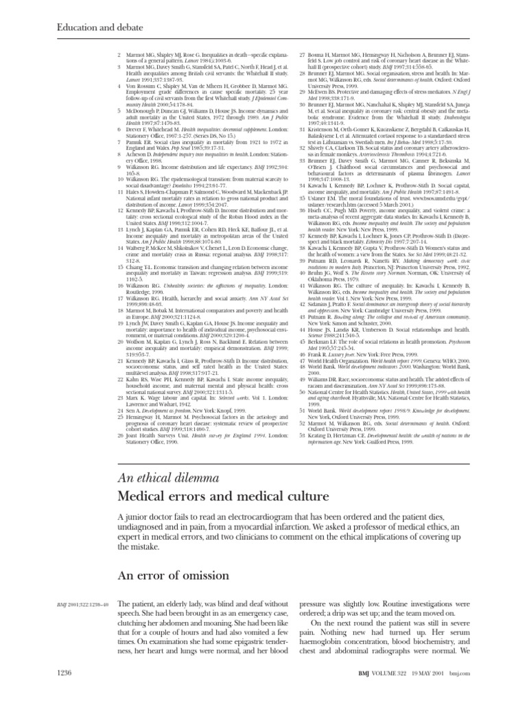Health Inequalities and Medical Errors | PDF | Quality Of Life ...