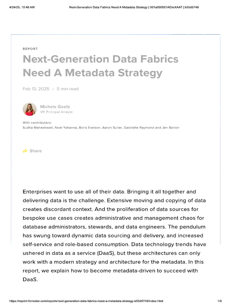 Next-Generation Data Fabrics Need A Met... Rategy - 001a000001AEkxXAAT ...