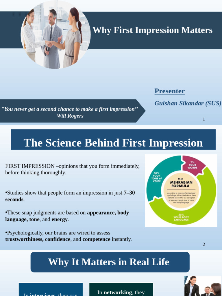 Why First Impressions Matters_Gulshan Sikandar (SUS) | PDF ...