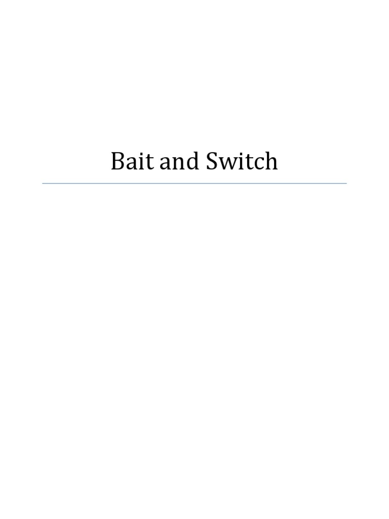 Bait and Switch Advertising Legality | PDF | Federal Trade Commission ...