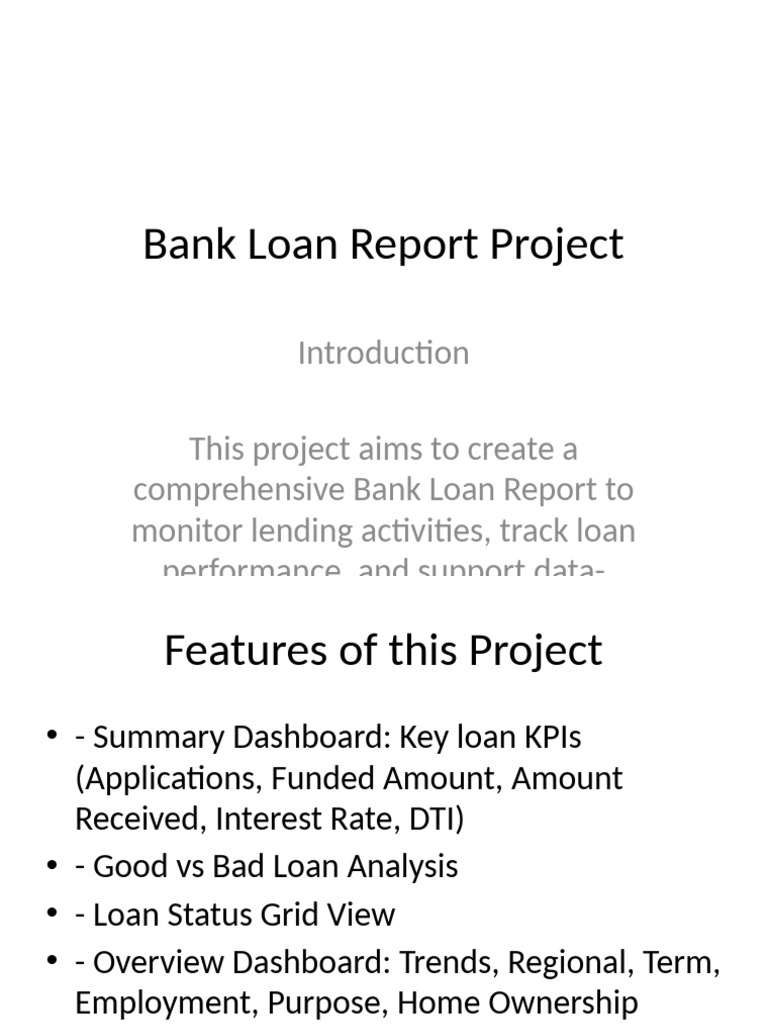 Bank Loan Report Presentation | PDF