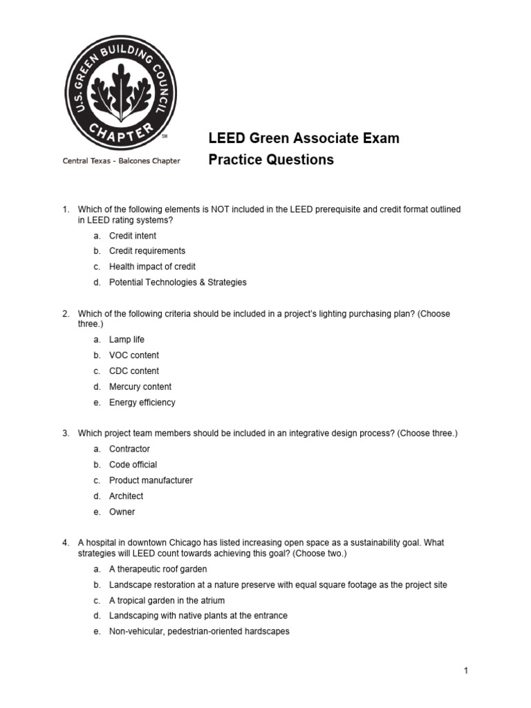 Practice Exam | PDF | Chlorofluorocarbon | Green Building