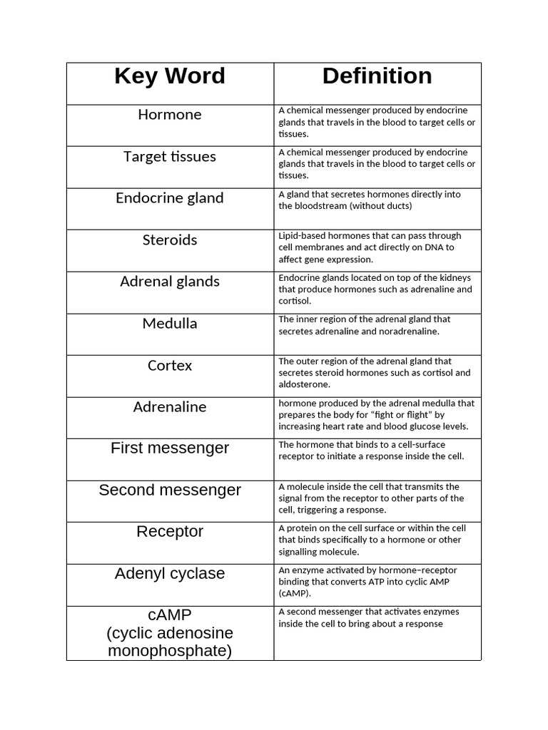 Hormonal Communication Glossary. Ben | PDF | Pancreas | Hormone