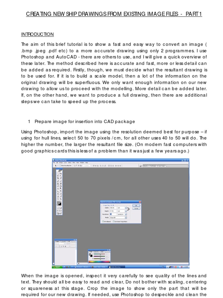 1-Creating New Ship Drawings | PDF | Adobe Photoshop | Auto Cad