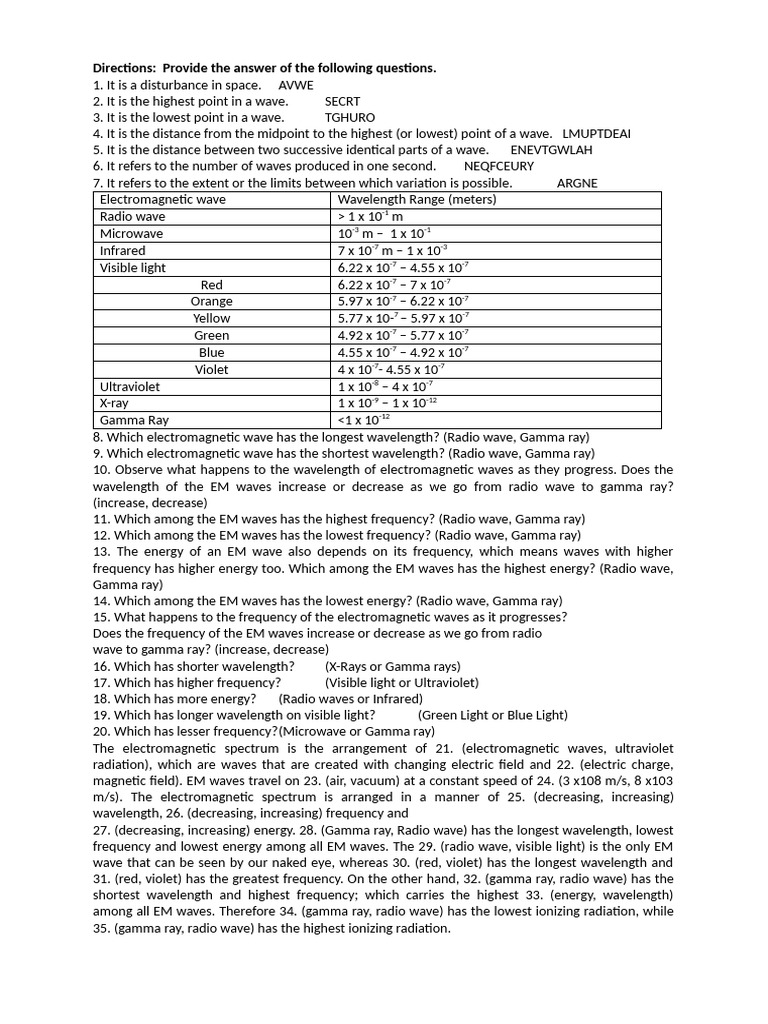 Electromagnetic Wave Concepts Explained | PDF | Waves | Electromagnetic ...