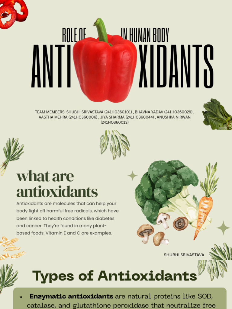 Antioxidants: Health Benefits & Mechanisms | PDF | Antioxidant ...