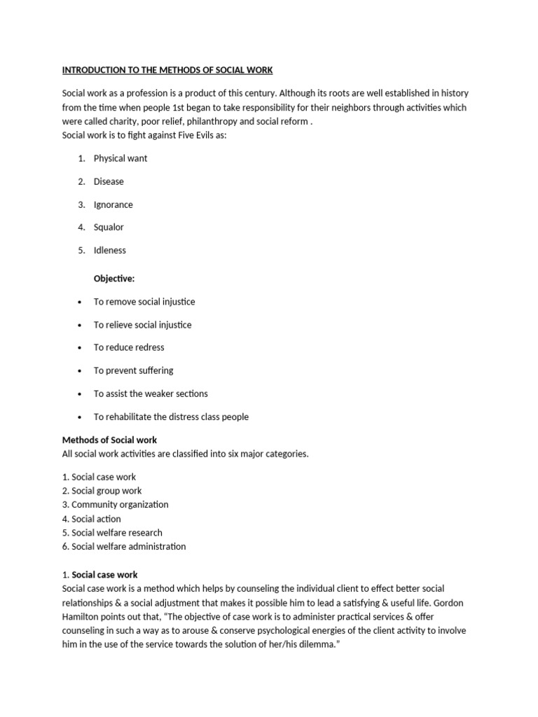 Methods of Social Work Explained | PDF | Social Work | Community