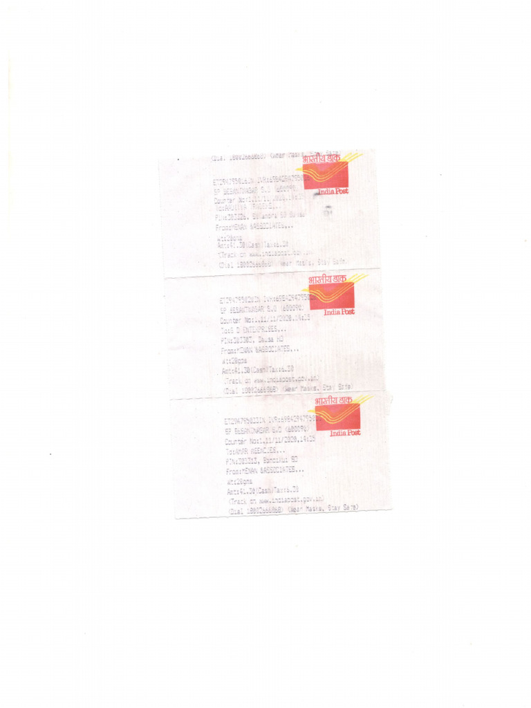 Postal Receipts | PDF