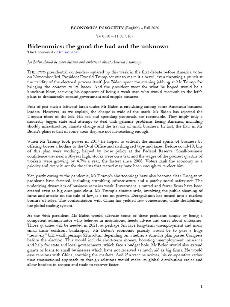 Bidenomics: Economic Strategies Explained | PDF | Joe Biden | Taxes