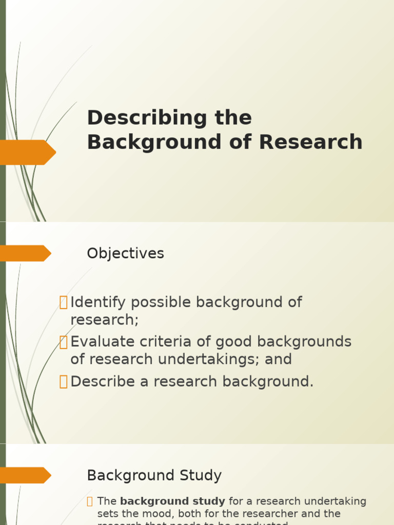 Describing The Background of Research 1 | PDF | Methodology | Cognition