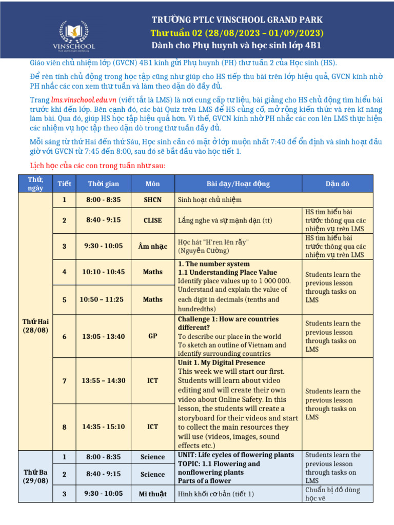 4B1 Thư Tuần 02 | PDF