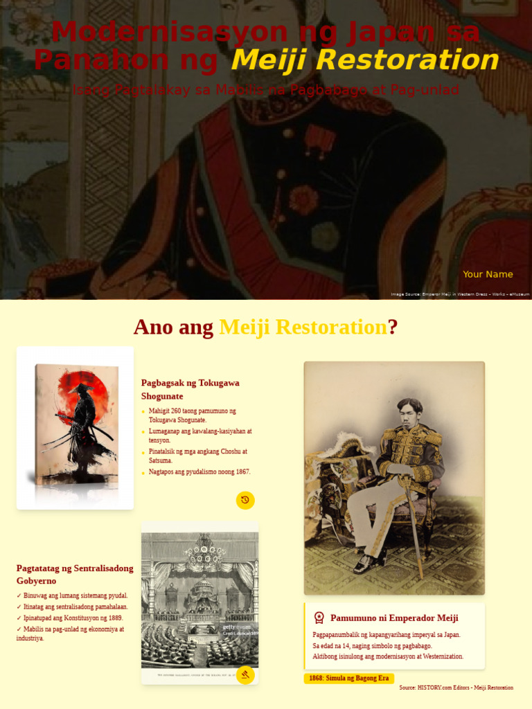 Modernisasyon NG Japan Sa Panahon NG Meiji Restoration - 20251016103325 ...