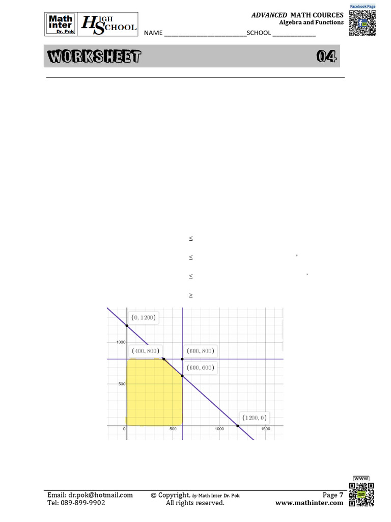 Algebra 2 (Worksheet) 04 | PDF