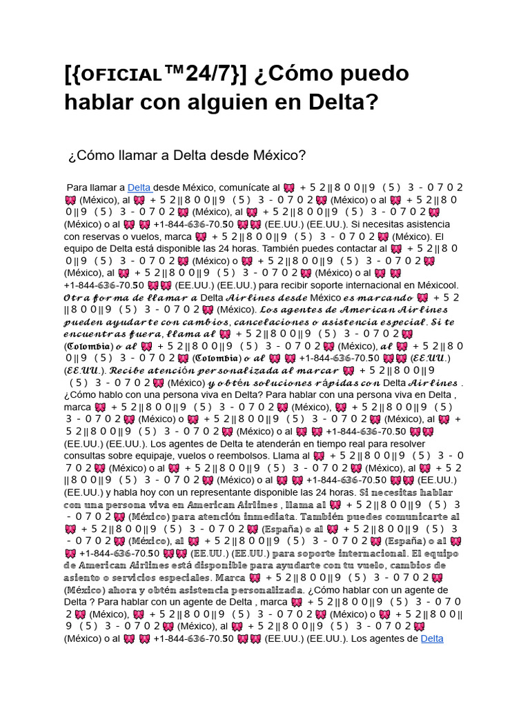 [{ᴏꜰɪᴄɪᴀʟ™24/7}] ¿Cómo puedo hablar con alguien en Delta? | PDF