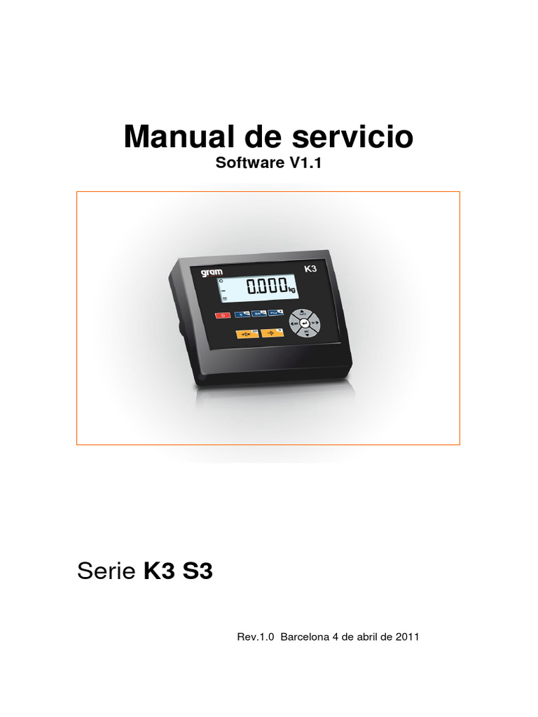 Manual de Servicio Software V1.1 K3 S3 | PDF | Balanza