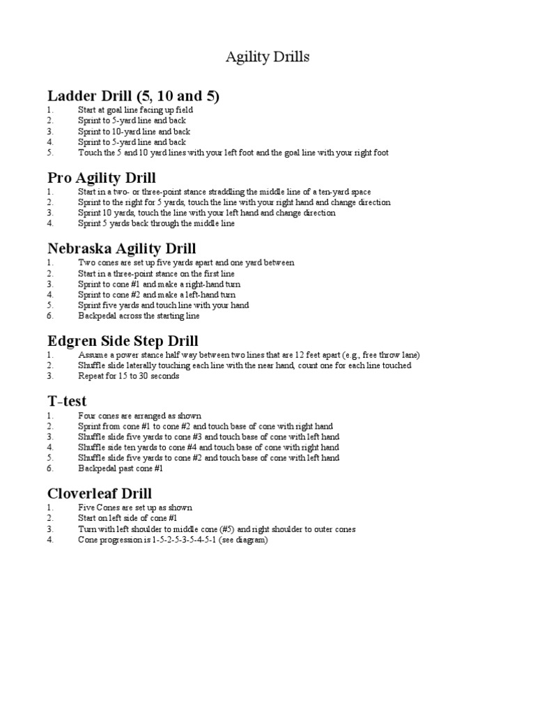 Agility & Balance Drills | PDF | Track And Field | Hobbies