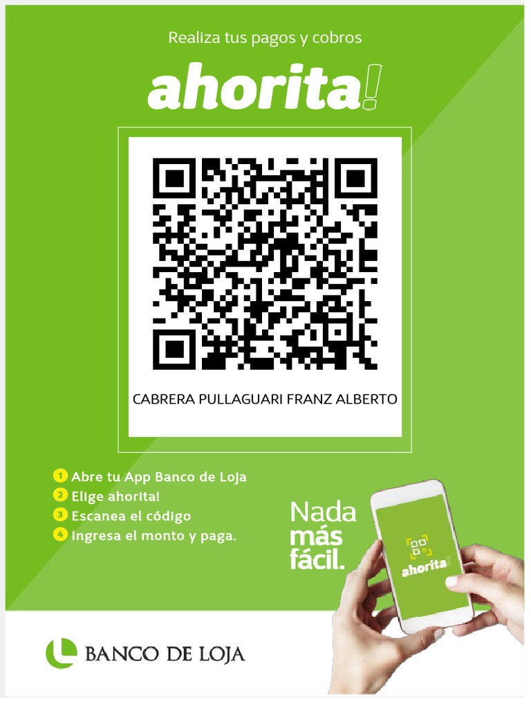 Realiza Tus Pagos y Cobros: Cabrera Pullaguari Franz Alberto | PDF