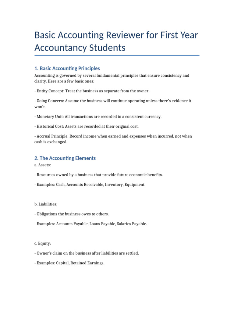 Basic Accounting Reviewer Updated | PDF | Debits And Credits | Economies