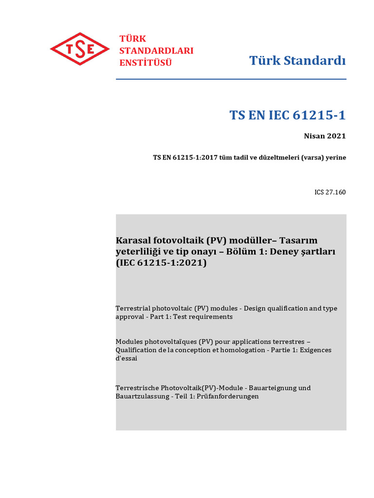 TS en Iec 61215 1 | PDF