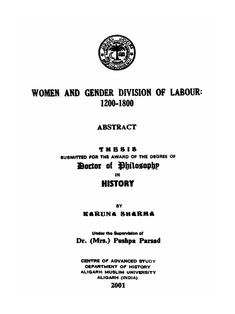 Women and Gender Division of Labour: 1200-1800: History | PDF ...