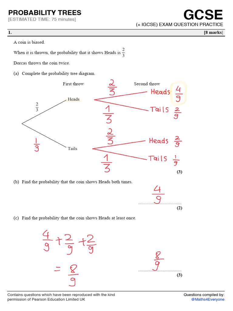 Probability Trees | PDF | Secondary Education | Student Assessment And ...